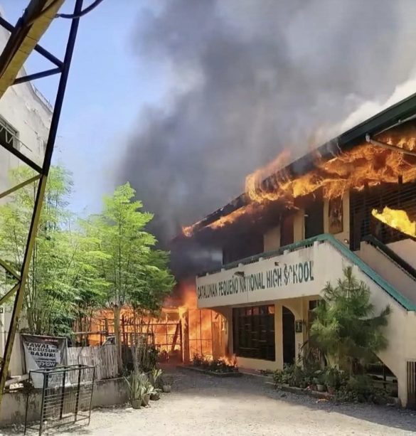 Fire guts two-story Catalunan Pequeño National High School building ...